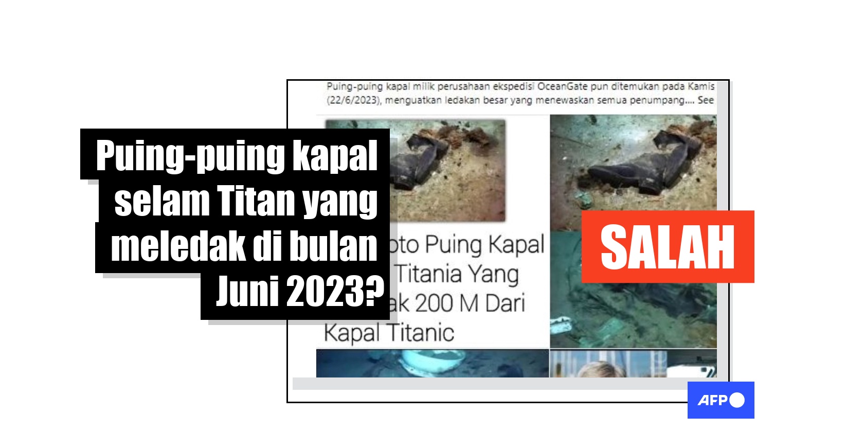 Foto-foto ini tidak menunjukkan puing dari kapal selam Titan yang ...