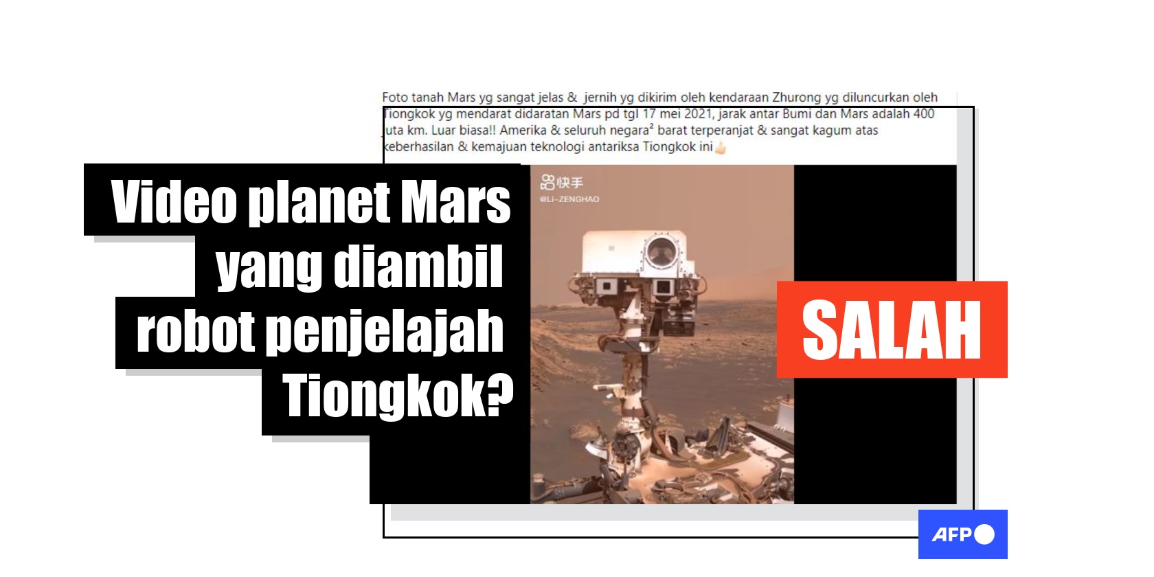 Rekaman gambar ini diambil oleh Curiosity, robot penjelajah Mars milik ...