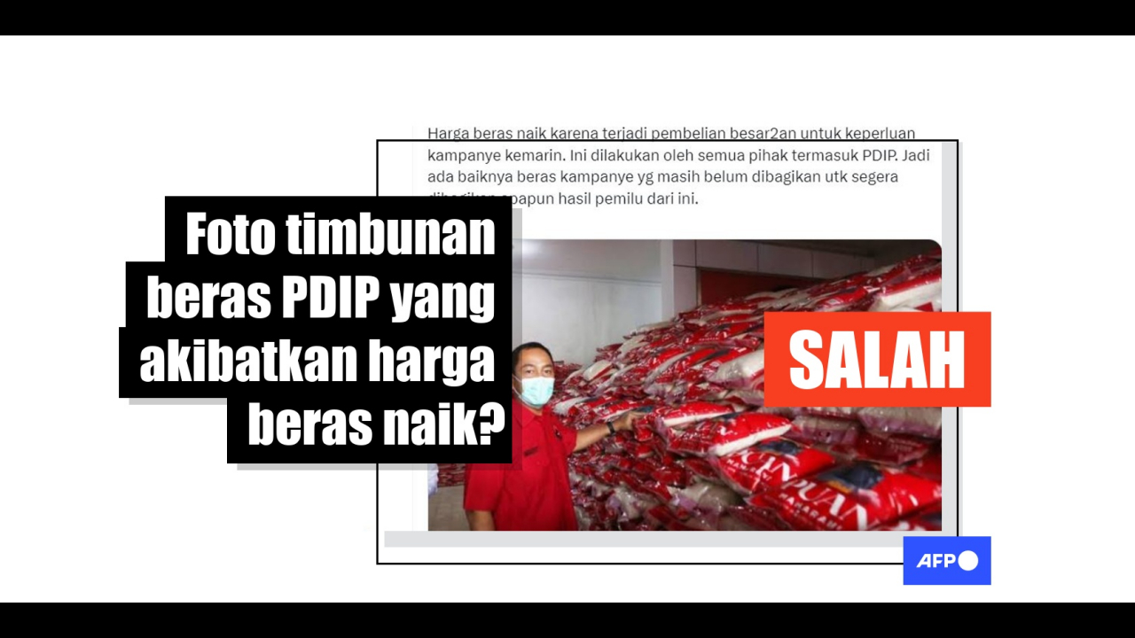 Ini foto beras bansos PDIP di tahun 2022, tak ada kaitan dengan Pemilu 2024 | Periksa Fakta